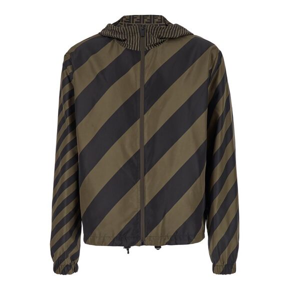 Fendi | Jackets & Coats | Fendi Men Brown Windbreaker With Hood In Tech ...